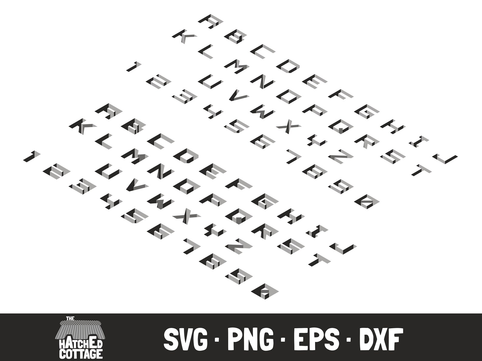 Hole Alphabet SVG, Inner Shadow Letters, Deep Shadow Text, Cut File ...