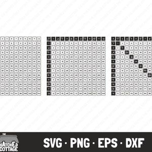 Multiplication Grid SVG, Times Table Square Cut Files, Maths Clip Art ...