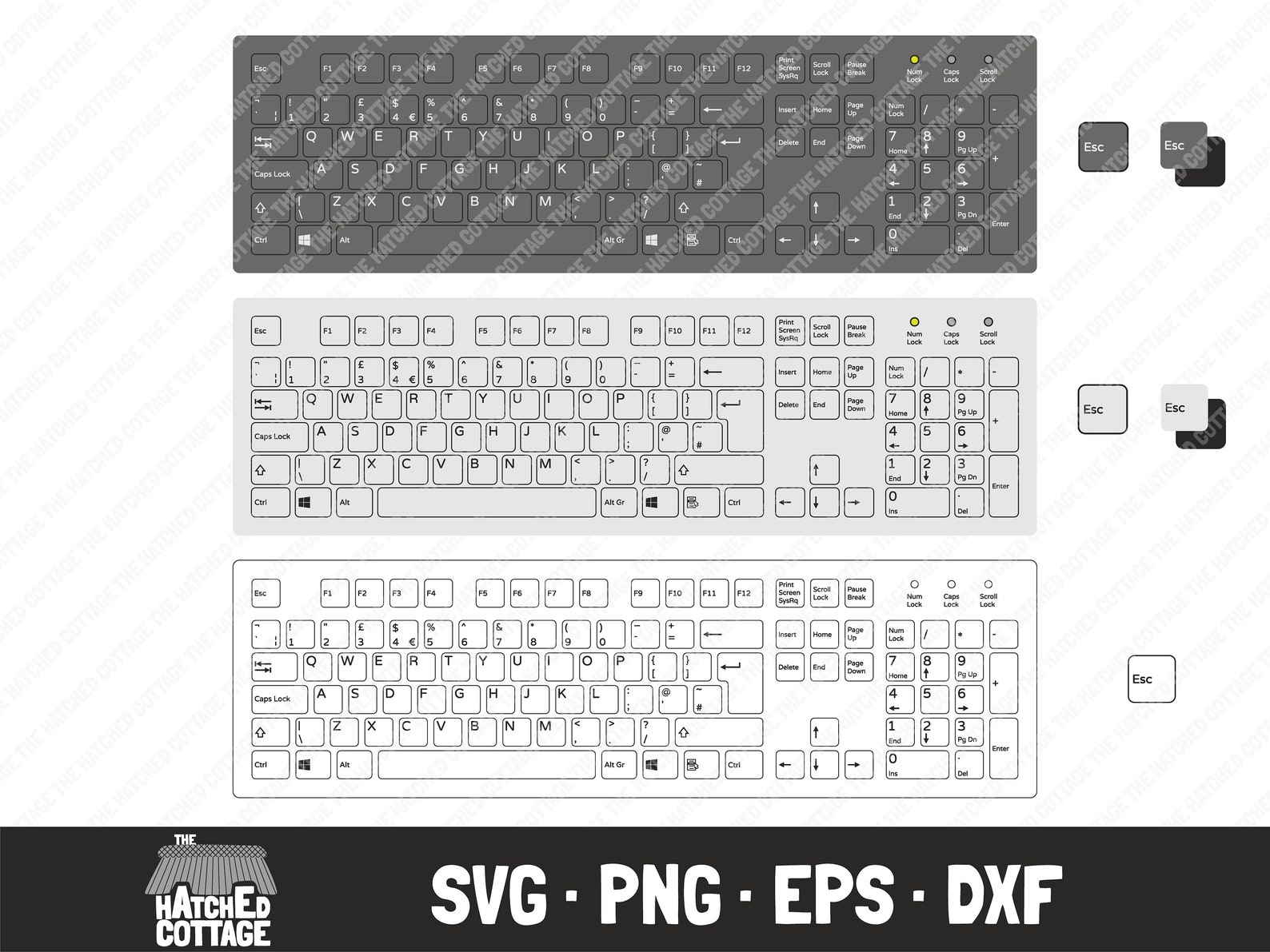 Computer Keyboard SVG, Chiclet Keyboard, Flat Island Keys, PC Hardware ...
