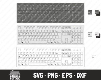 Keyboard Letters Clipart Set Alphabet Computer Image - Etsy Canada