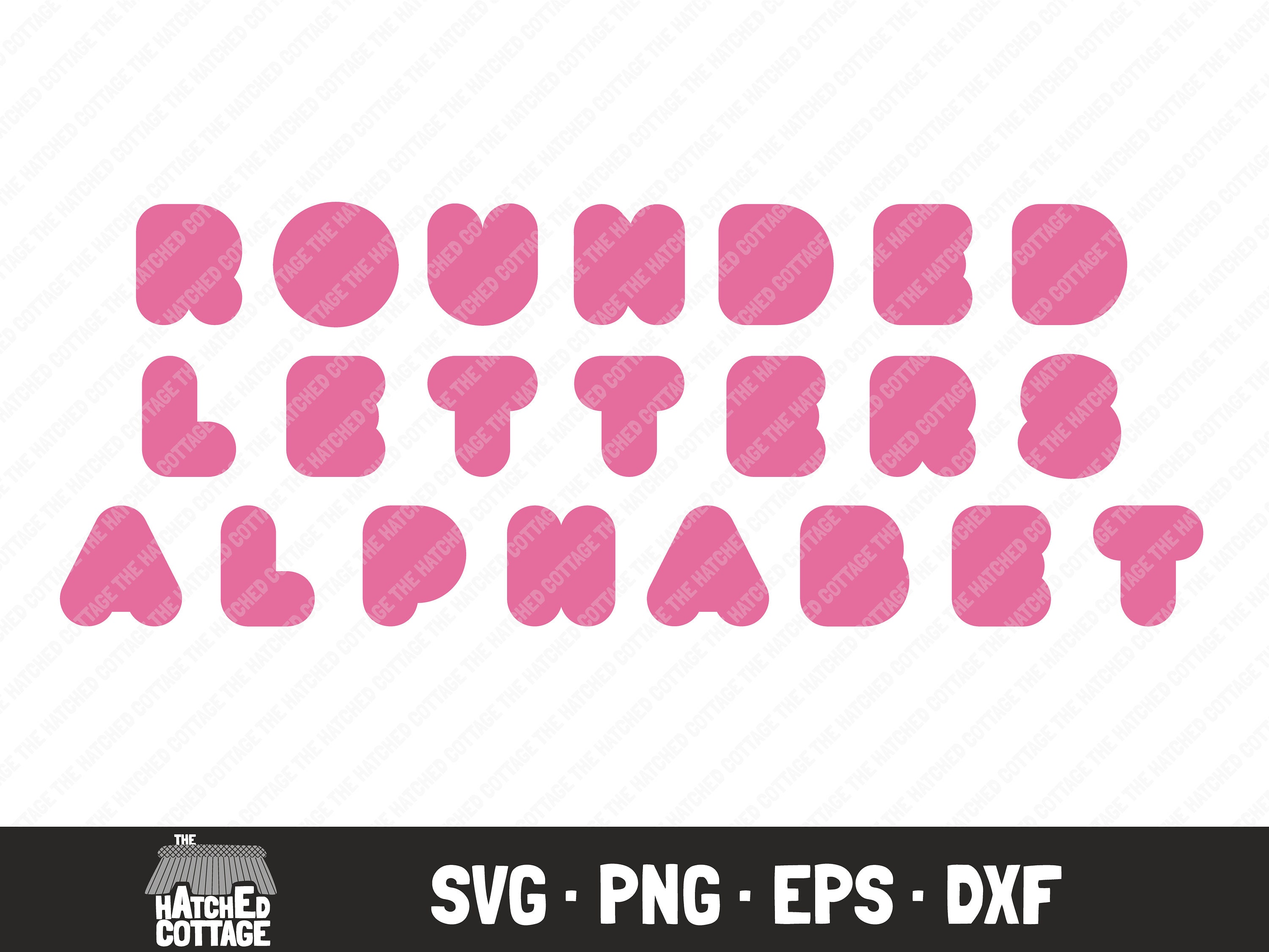 Rounded Letters Alphabet SVG, Bubble Letters SVG, Layered Cut File ...