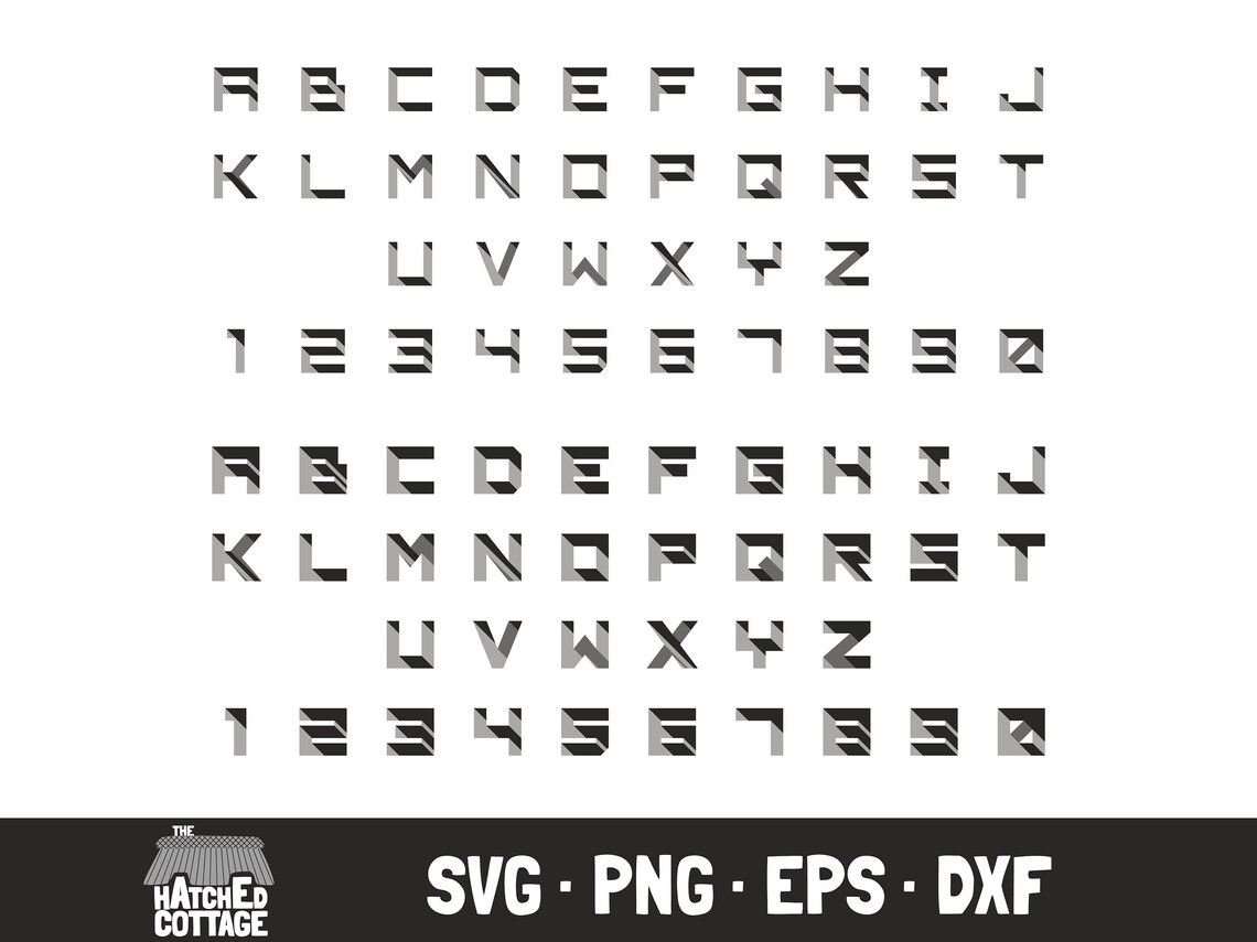 Hole Alphabet SVG Inner Shadow Letters Deep Shadow Text Cut - Etsy UK