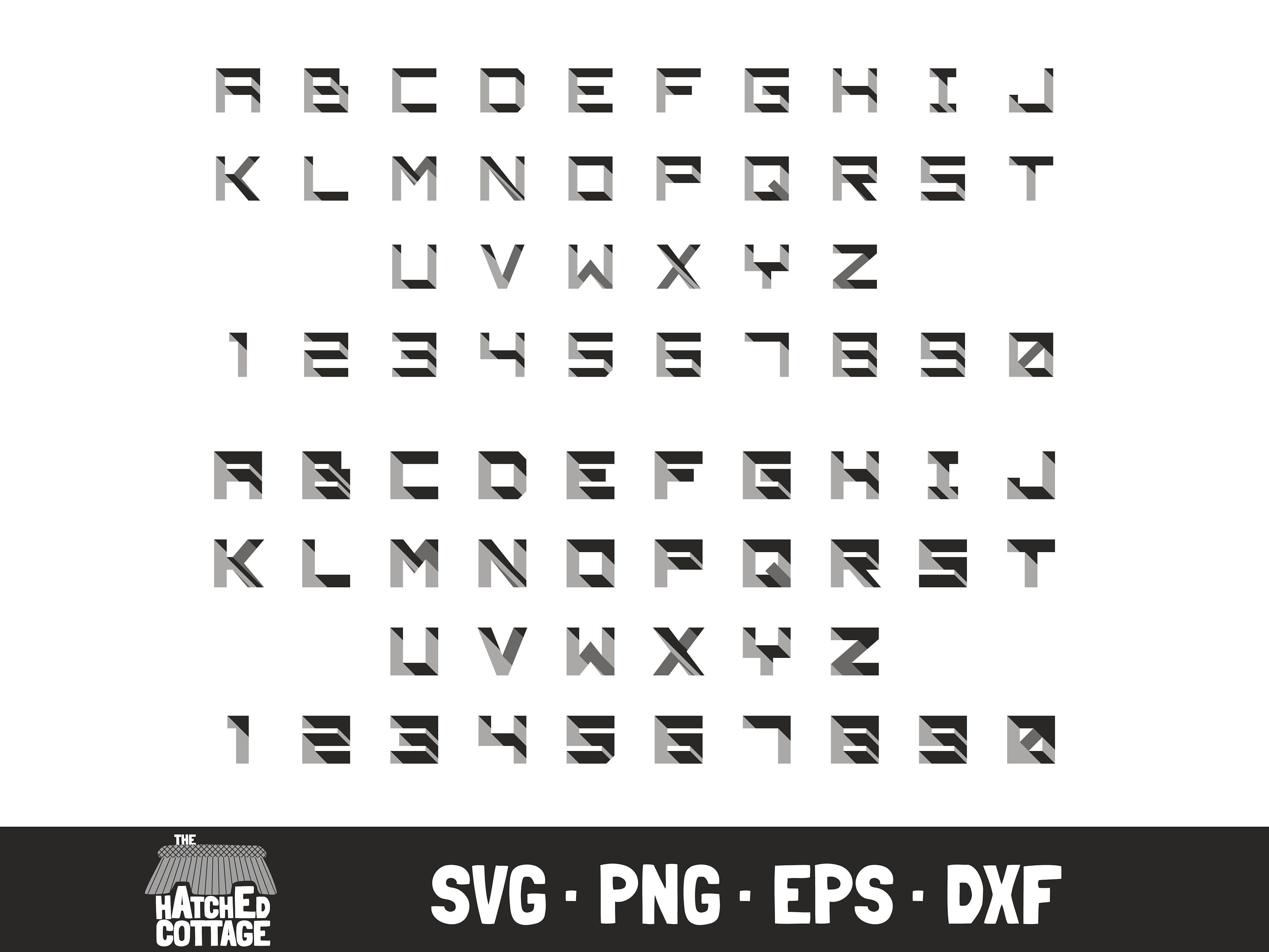 Hole Alphabet SVG, Inner Shadow Letters, Deep Shadow Text, Cut File ...