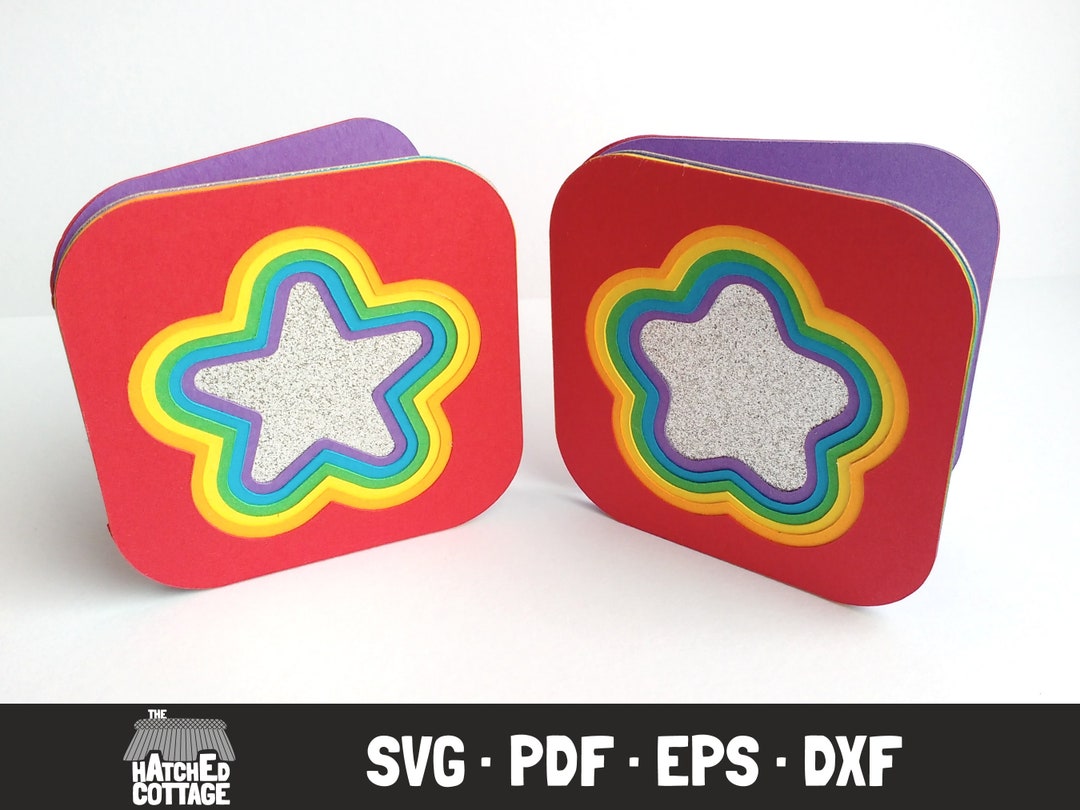 Layered Star Cards SVG, Star Shadow Box SVG, Layered Stars SVG, Layered ...