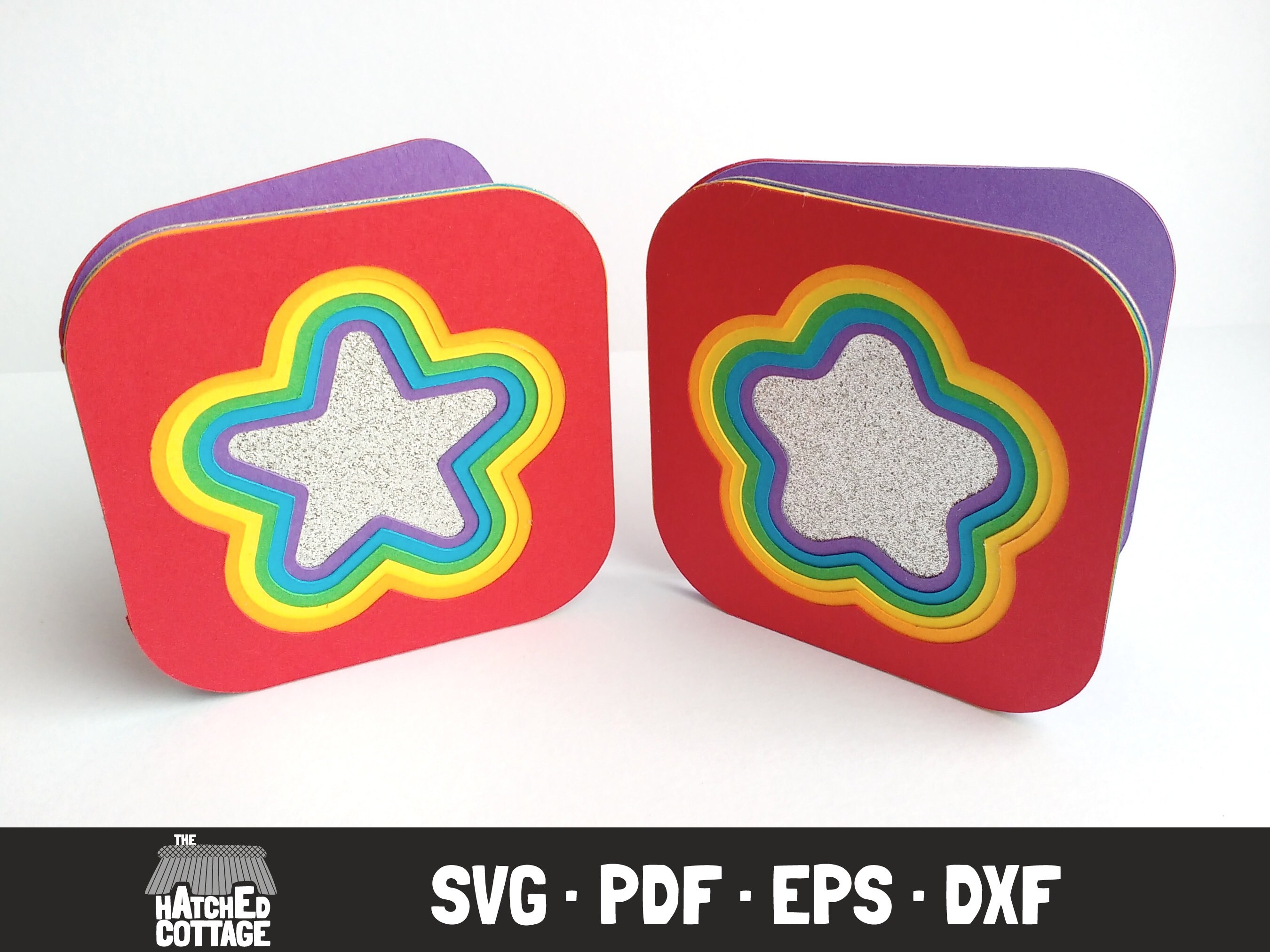 Layered Star Cards SVG, Star Shadow Box SVG, Layered Stars SVG, Layered ...