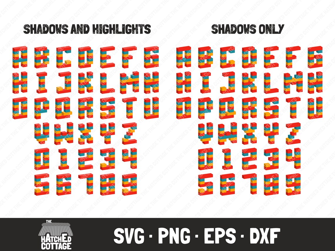 Block Letters SVG, Block Numbers SVG, Building Block Alphabet SVG, Cut ...