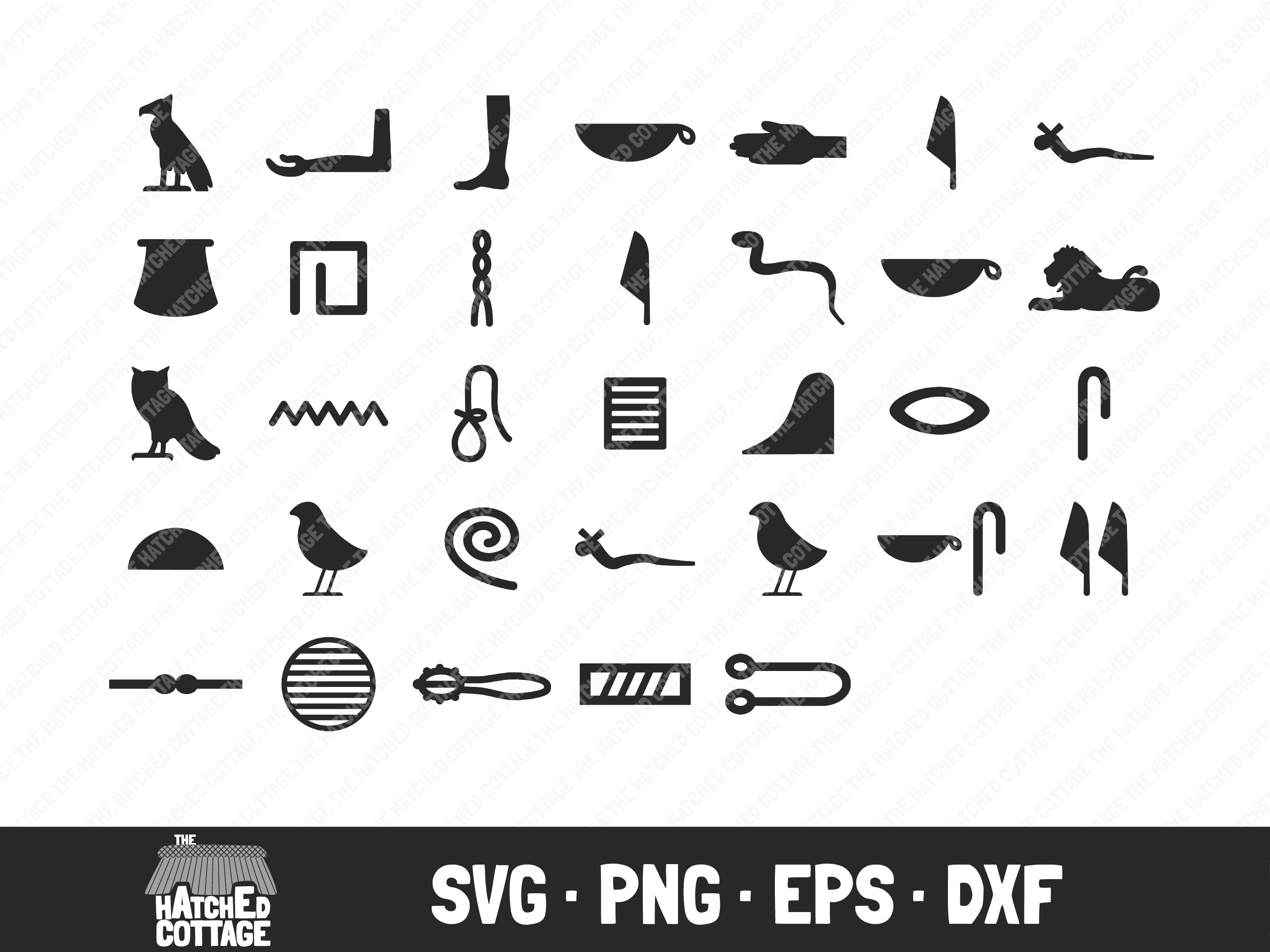 Hieroglyphics SVG Egyptian Alphabet Clip Art Png Eps Dxf - Etsy Australia