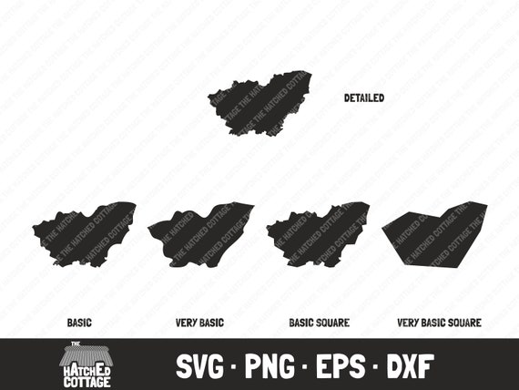 South Yorkshire SVG County Map Cut File Clip Art Svg Png | Etsy