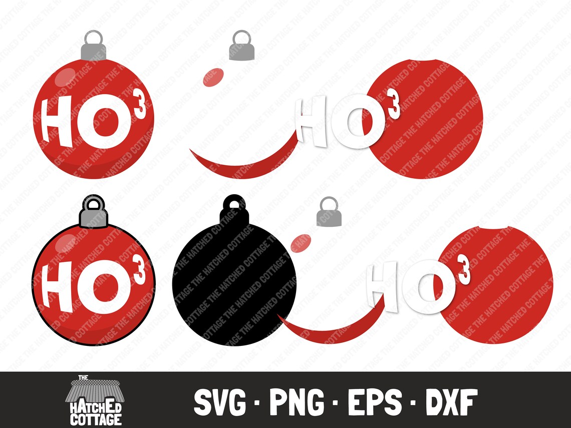 Ho3 Bauble SVG, Ho Cubed SVG Layered Cut File, Ho Ho Ho Baubles Clip ...