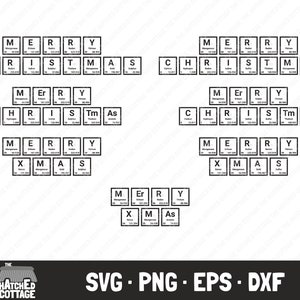 Christmas Periodic Table SVG, Periodic Table Words Cut Files, Xmas ...