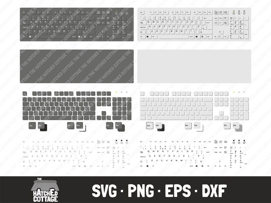 Computer Keyboard SVG, Chiclet Keyboard, Flat Island Keys, PC Hardware ...