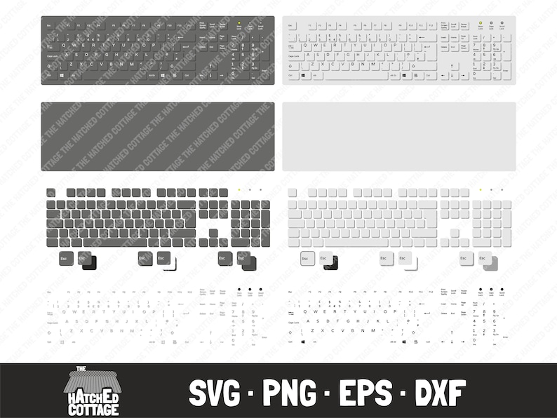 Computer Keyboard SVG, Chiclet Keyboard, Flat Island Keys, PC Hardware ...