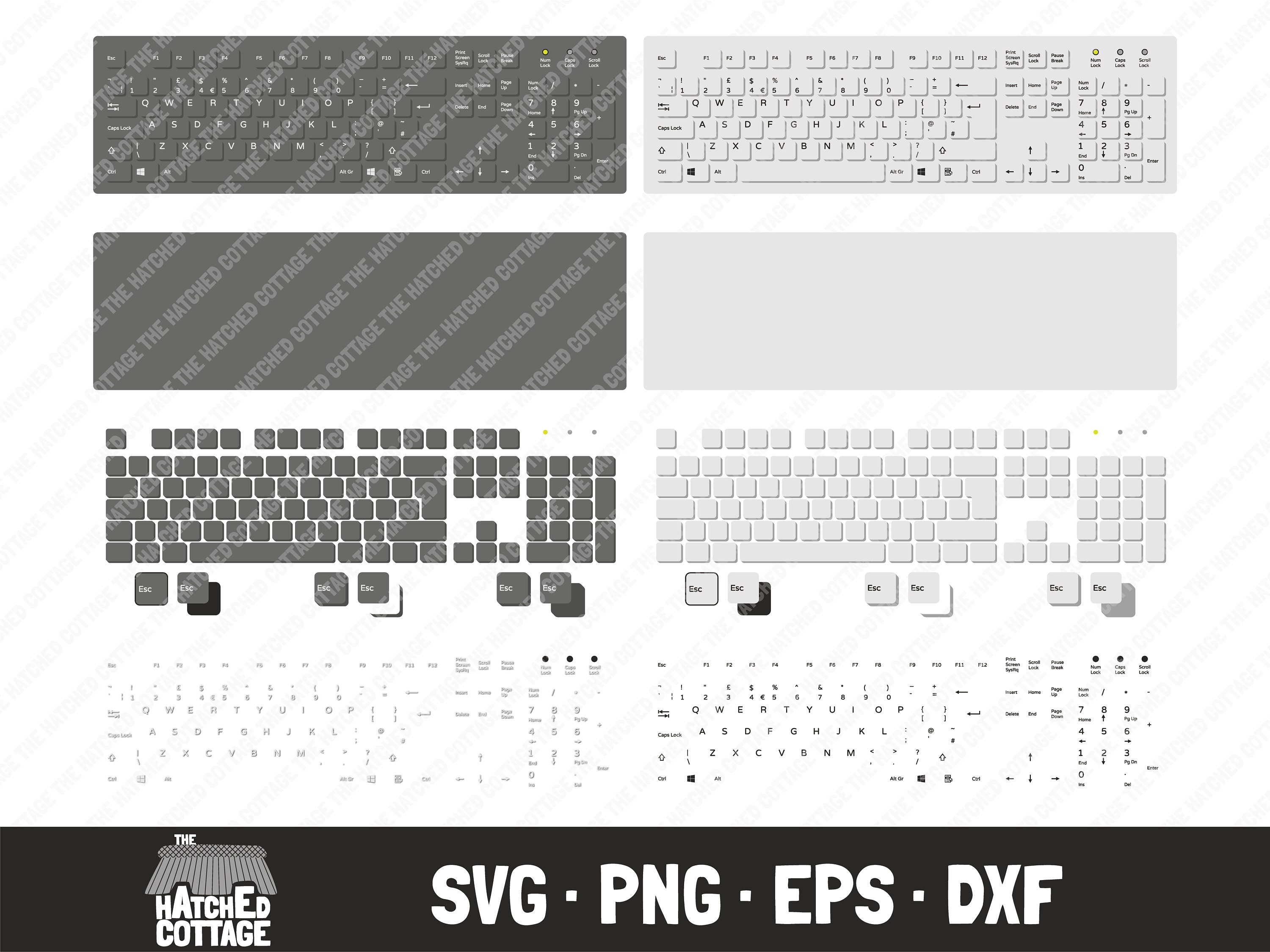 Computer Keyboard SVG, Chiclet Keyboard, Flat Island Keys, PC Hardware ...