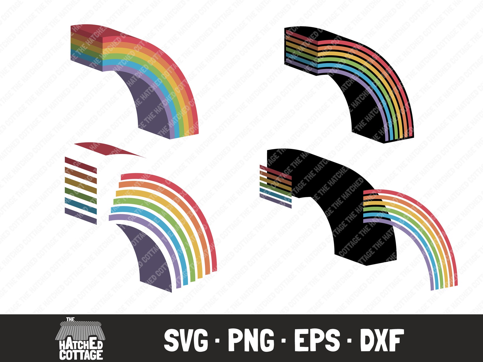 3D Rainbow SVG, Rainbow Layered Cut File, Rainbow Clip Art Svg Png Pdf ...