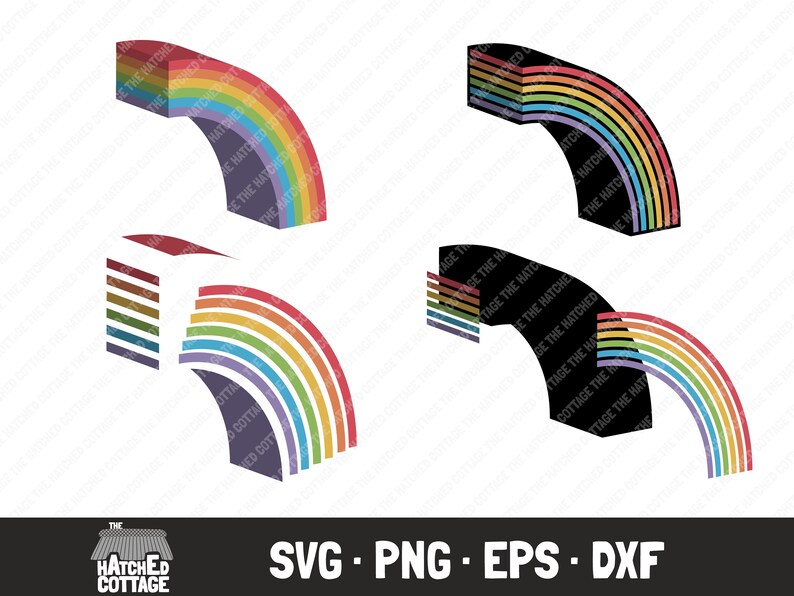 3D Rainbow SVG, Rainbow Layered Cut File, Rainbow Clip Art Svg Png Pdf ...