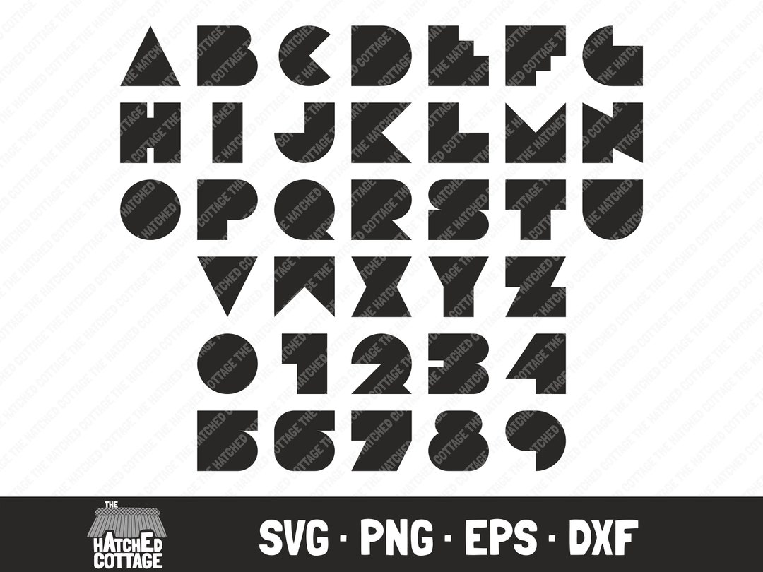 Geometric Shapes Alphabet, Basic Shape Letters and Numbers SVG, Cut ...