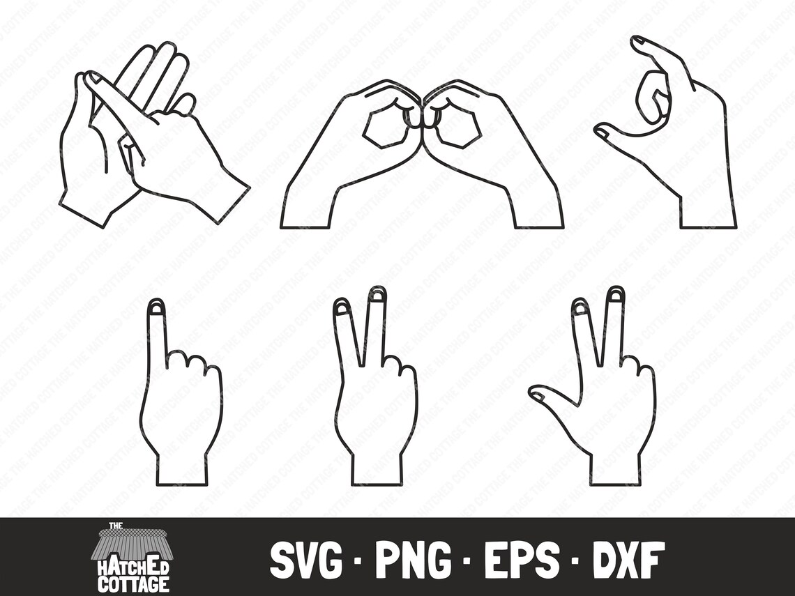 BSL Alphabet SVG, British Sign Language Alphabet and Numbers 1 to 10 ...