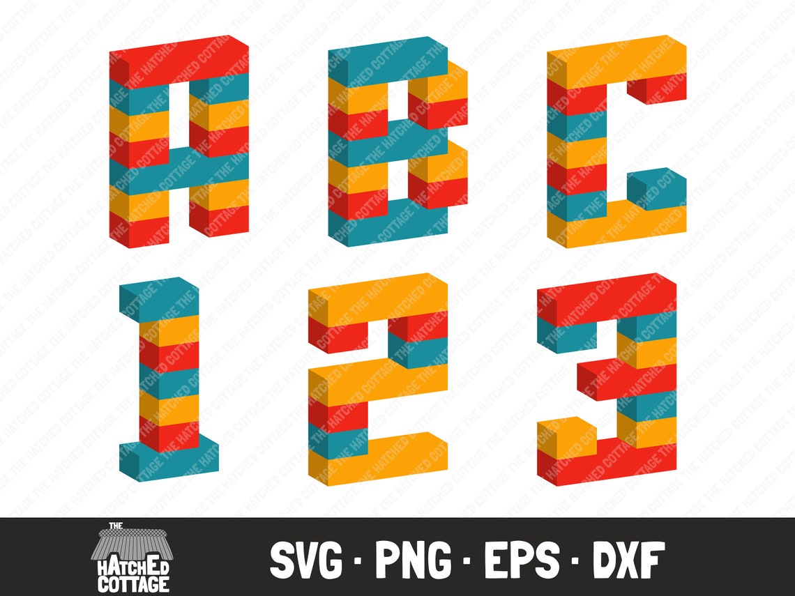 Block Letters SVG, Block Numbers SVG, Building Block Alphabet SVG, Cut ...