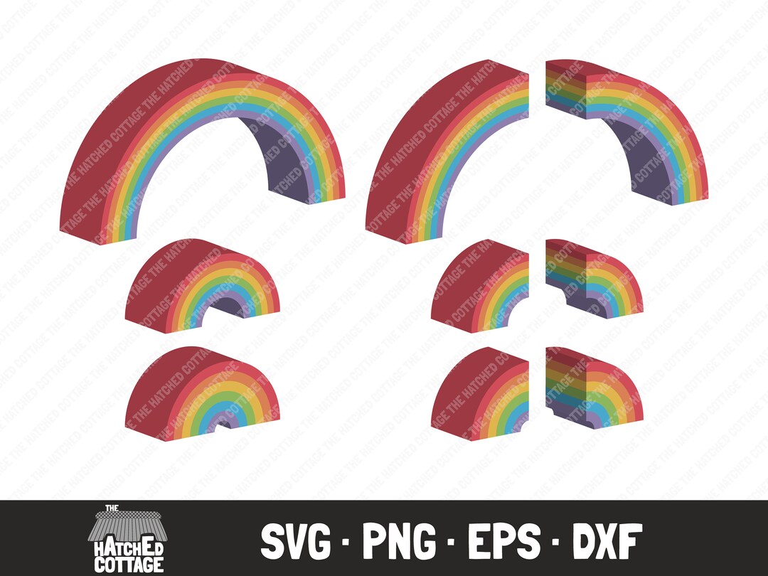3D Rainbow SVG, Rainbow Layered Cut File, Rainbow Clip Art Svg Png Pdf ...