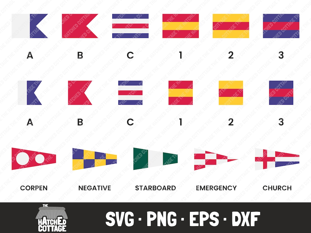 Signal Flags SVG, Maritime Flag Signals SVG, Cut File, Clip Art, Png ...