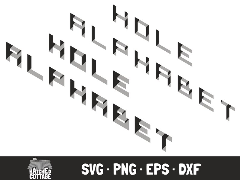 Hole Alphabet SVG, Inner Shadow Letters, Deep Shadow Text, Cut File ...