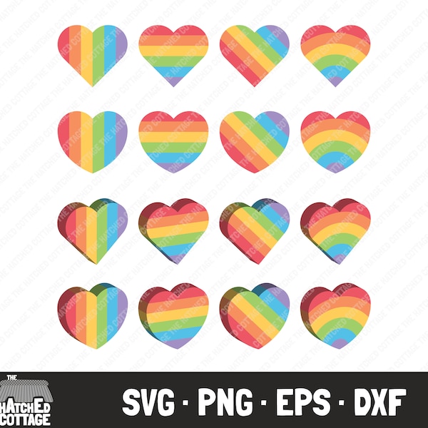 Rainbow Hearts - Etsy