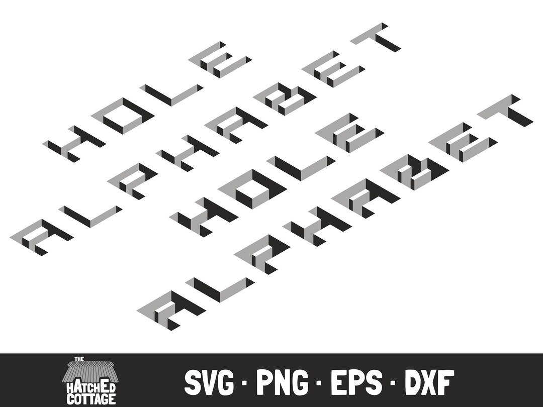 Hole Alphabet SVG, Inner Shadow Letters, Deep Shadow Text, Cut File ...