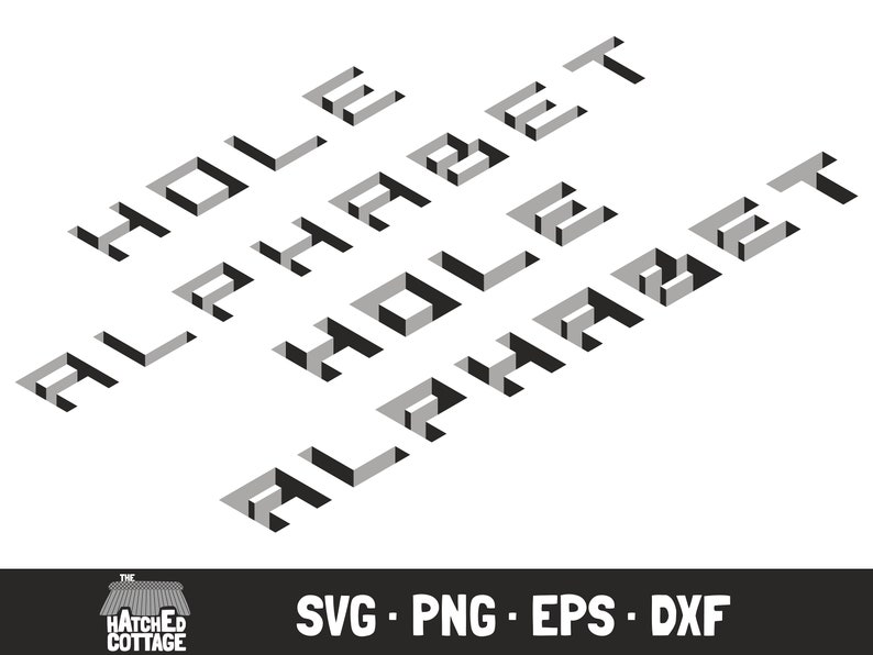 Hole Alphabet SVG, Inner Shadow Letters, Deep Shadow Text, Cut File ...