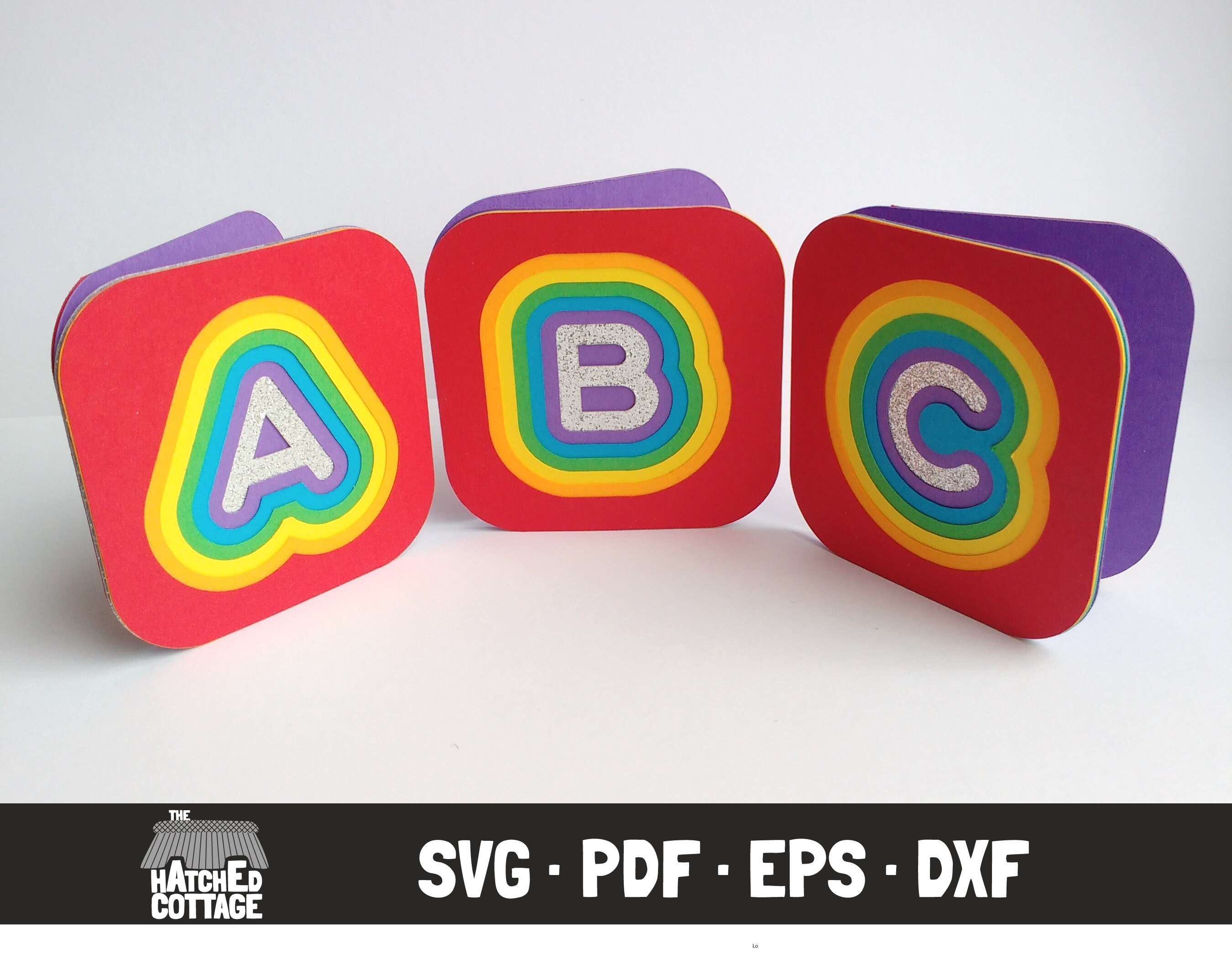 Layered Alphabet Cards SVG Shadow Box Letters SVG A to Z - Etsy