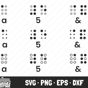 Braille Alphabet SVG, Unified English Braille SVG, Cut File, Clip Art ...