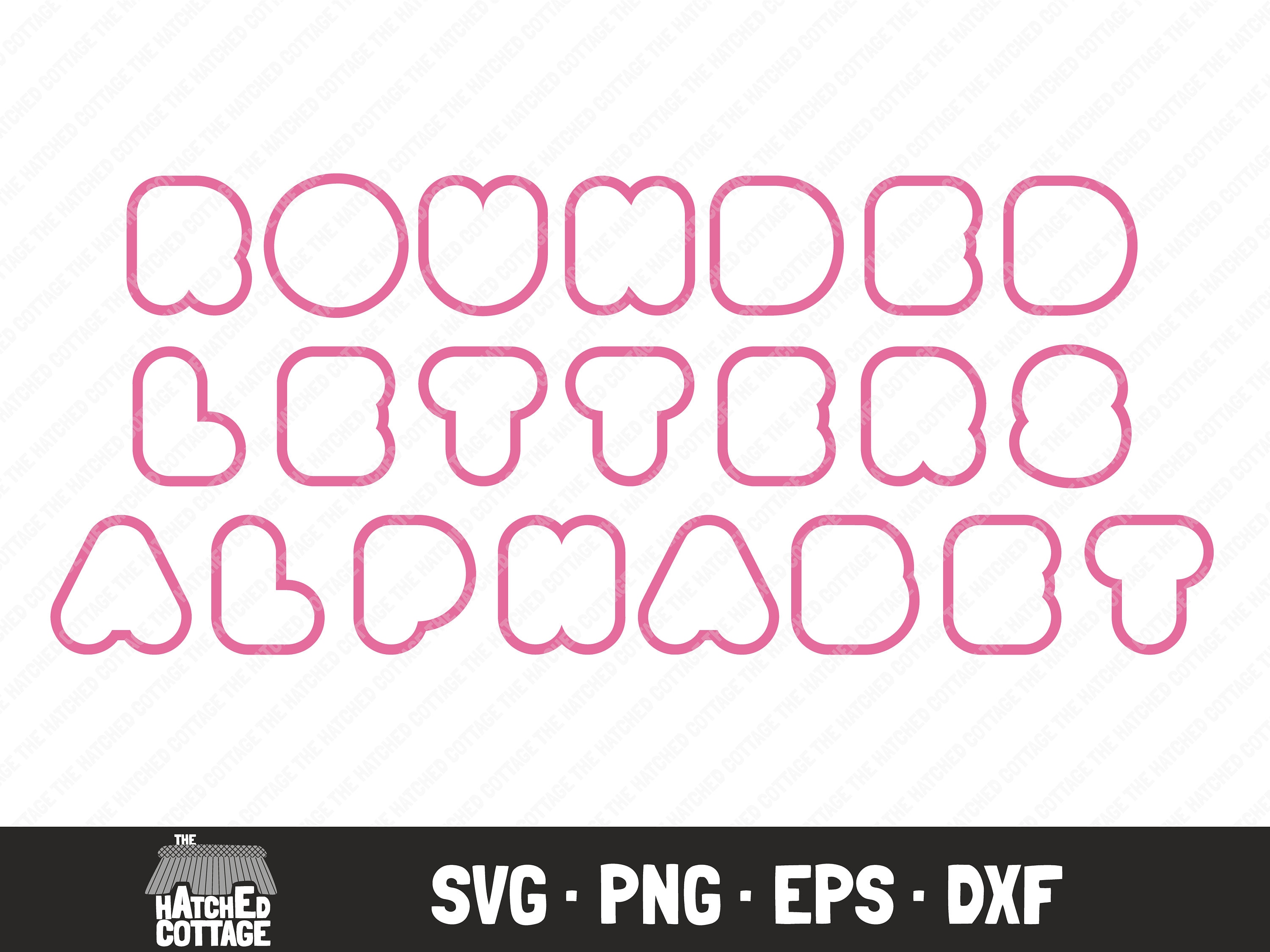Rounded Letters Alphabet SVG, Bubble Letters SVG, Layered Cut File ...