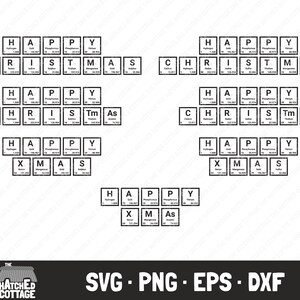Christmas Periodic Table SVG, Periodic Table Words Cut Files, Xmas ...