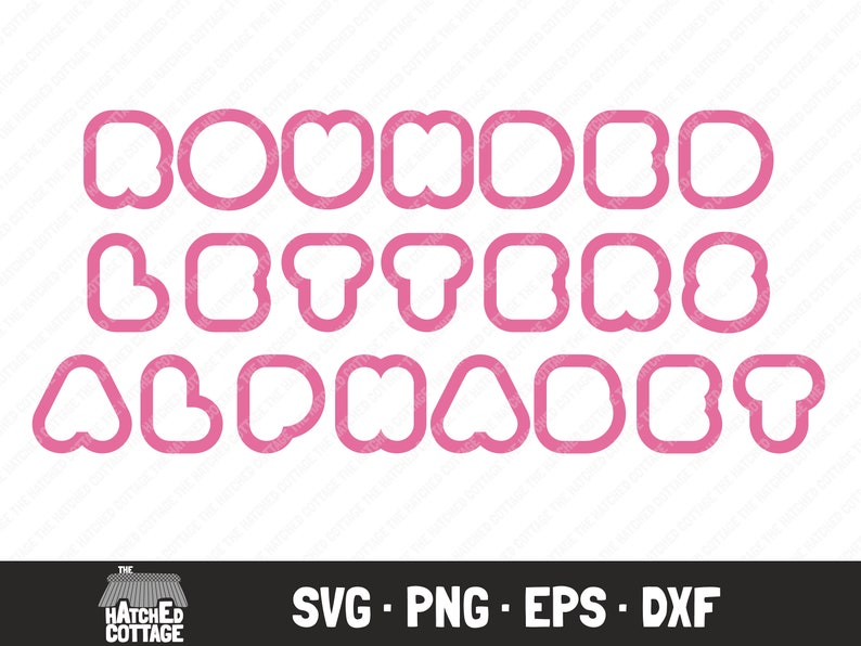 Rounded Letters Alphabet SVG Bubble Letters SVG Layered Cut - Etsy