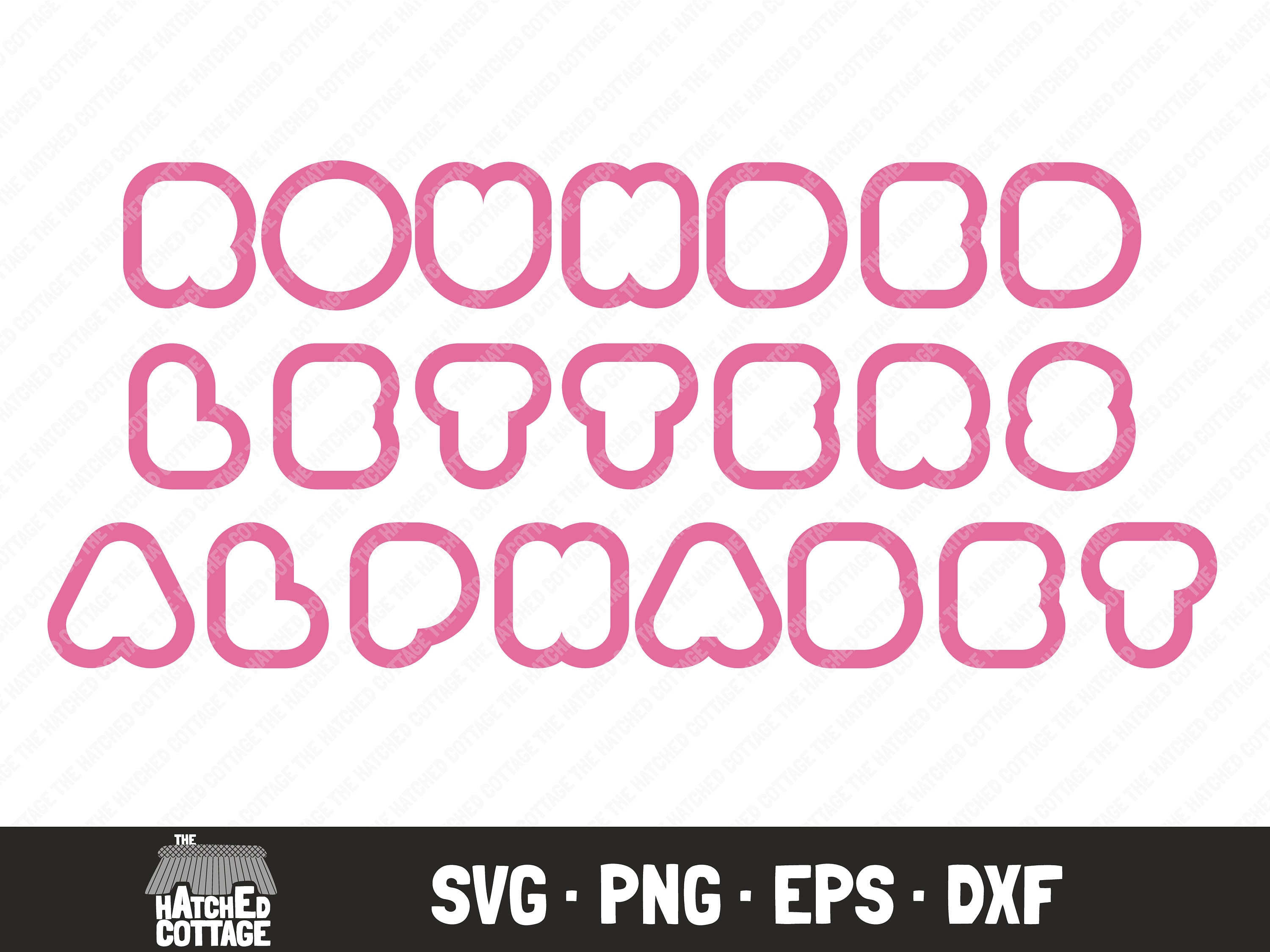 Rounded Letters Alphabet SVG, Bubble Letters SVG, Layered Cut File ...