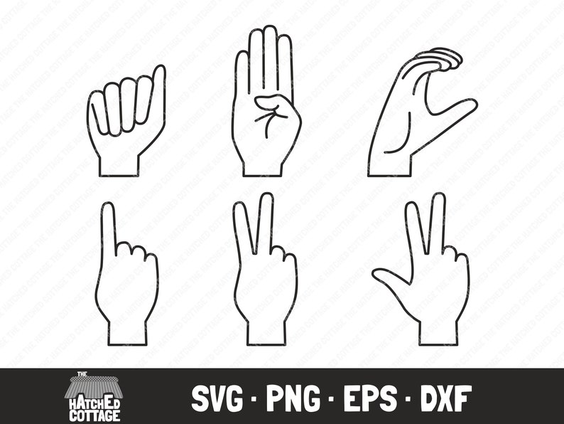 ASL Alphabet SVG, American Sign Language Alphabet and Numbers 0 to 10 ...