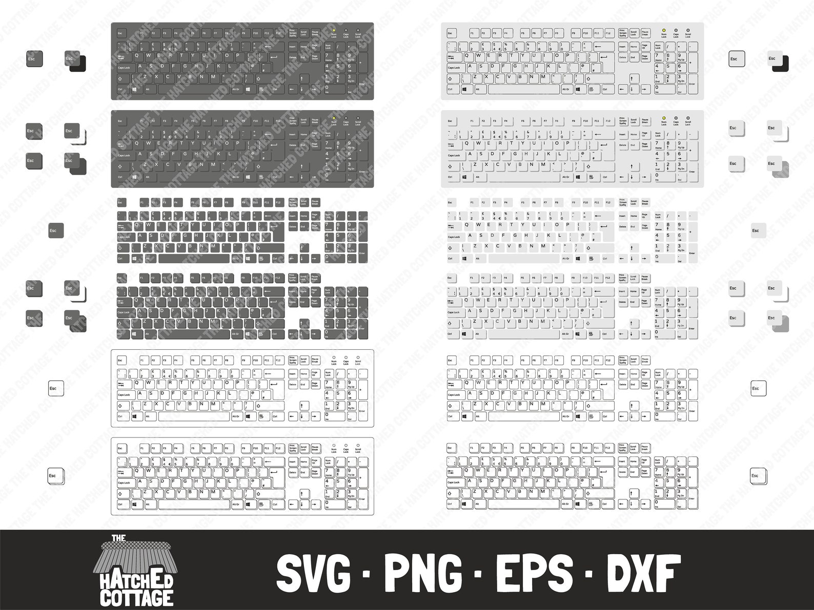 Computer Keyboard SVG, Chiclet Keyboard, Flat Island Keys, PC Hardware ...