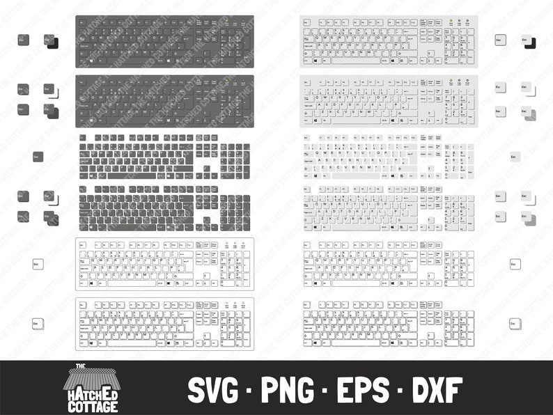 Computer Keyboard SVG, Chiclet Keyboard, Flat Island Keys, PC Hardware ...
