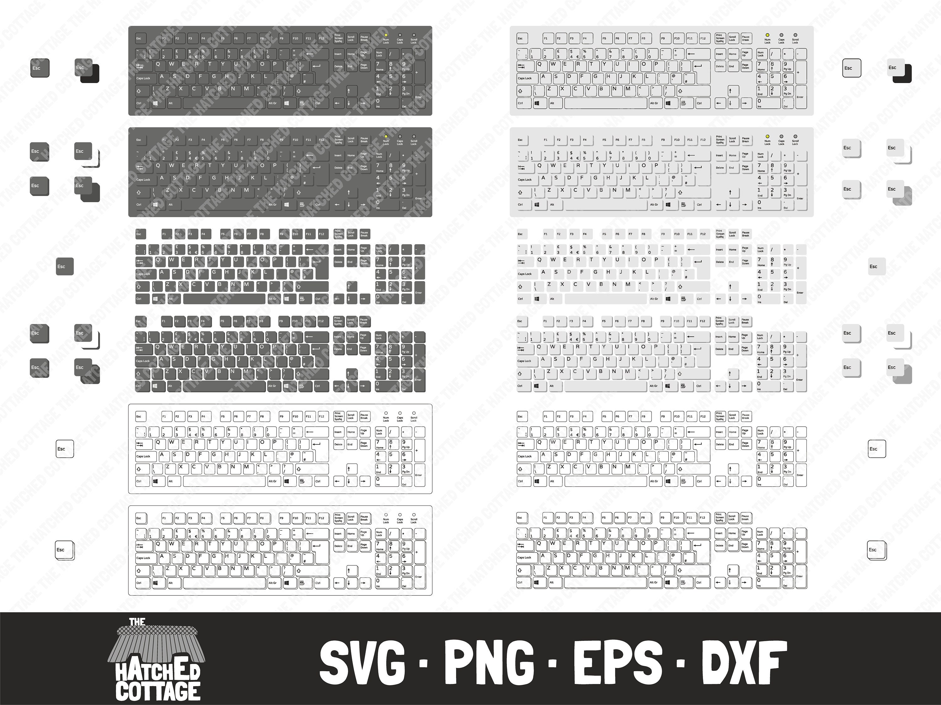 Computer Keyboard SVG, Chiclet Keyboard, Flat Island Keys, PC Hardware ...