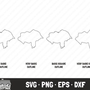 North Yorkshire SVG, County Map Cut File, Clip Art, Svg Png Eps Dxf - Etsy