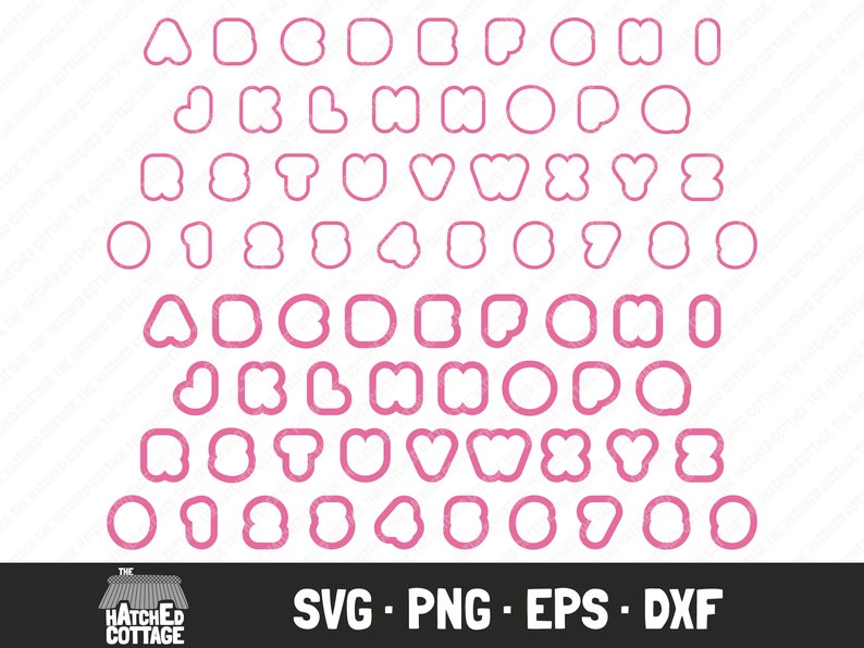 Rounded Letters Alphabet SVG Bubble Letters SVG Layered Cut - Etsy