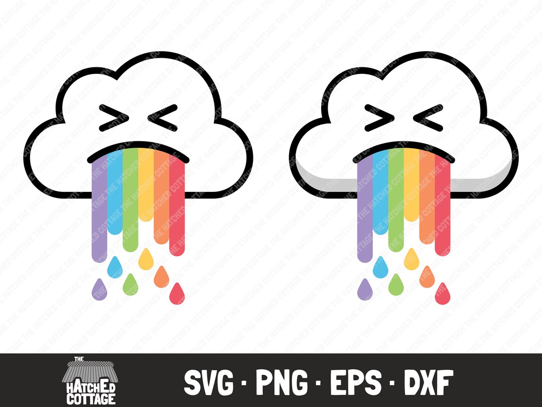 Cloud Rainbow Vomit SVG, Rainbow Layered Cut Files, Clip Art, Png, Eps ...