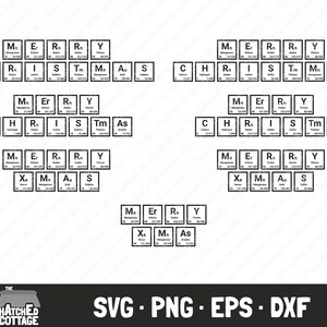 Christmas Periodic Table SVG, Periodic Table Words Cut Files, Xmas ...