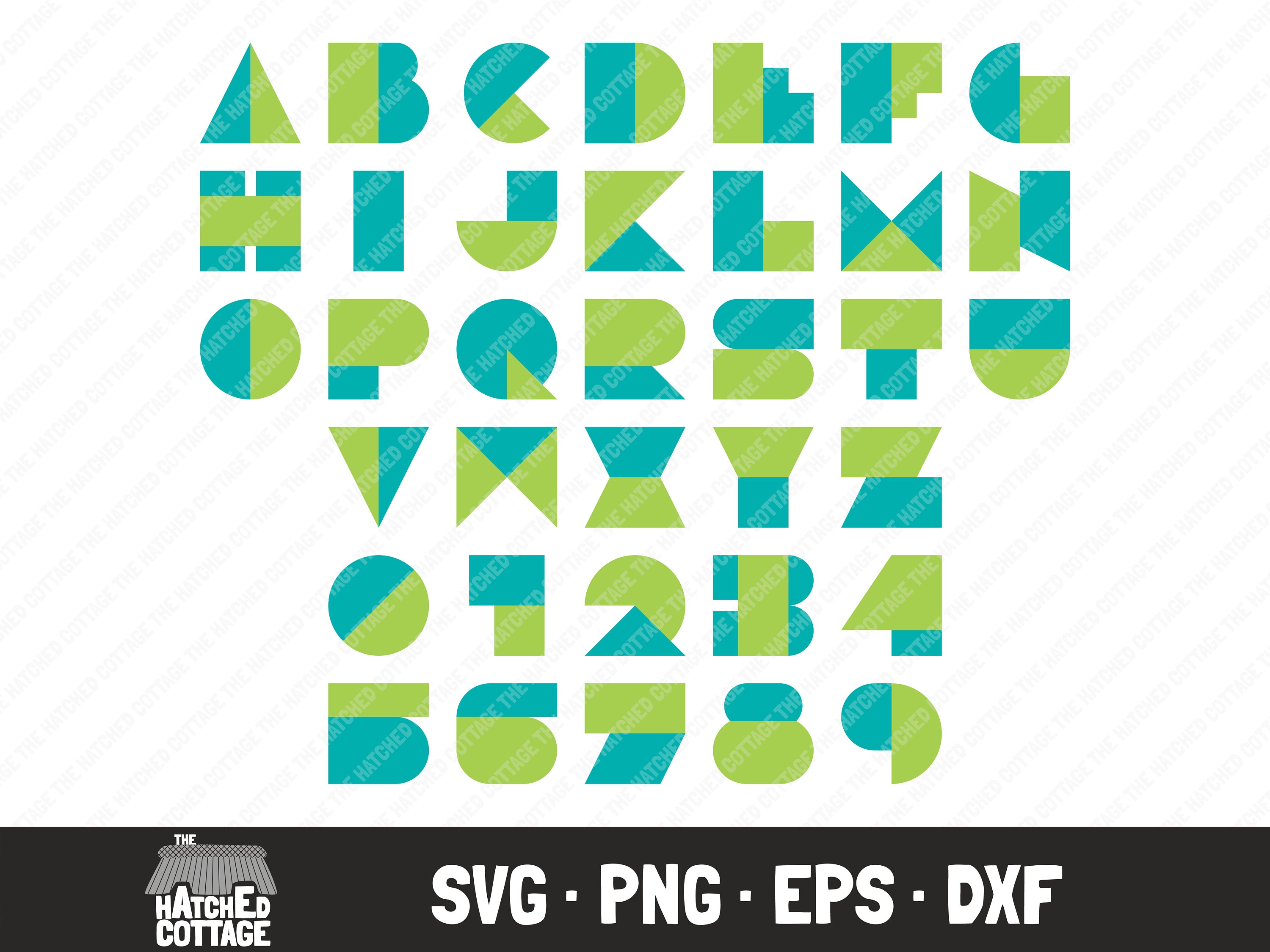 Geometric Shapes Alphabet, Basic Shape Letters and Numbers SVG, Cut ...