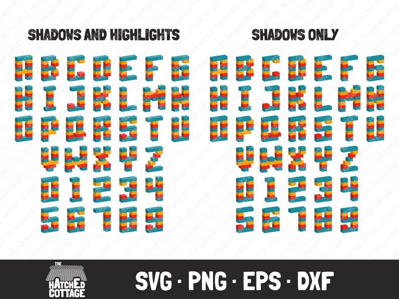 Block Letters SVG, Block Numbers SVG, Building Block Alphabet SVG, Cut ...