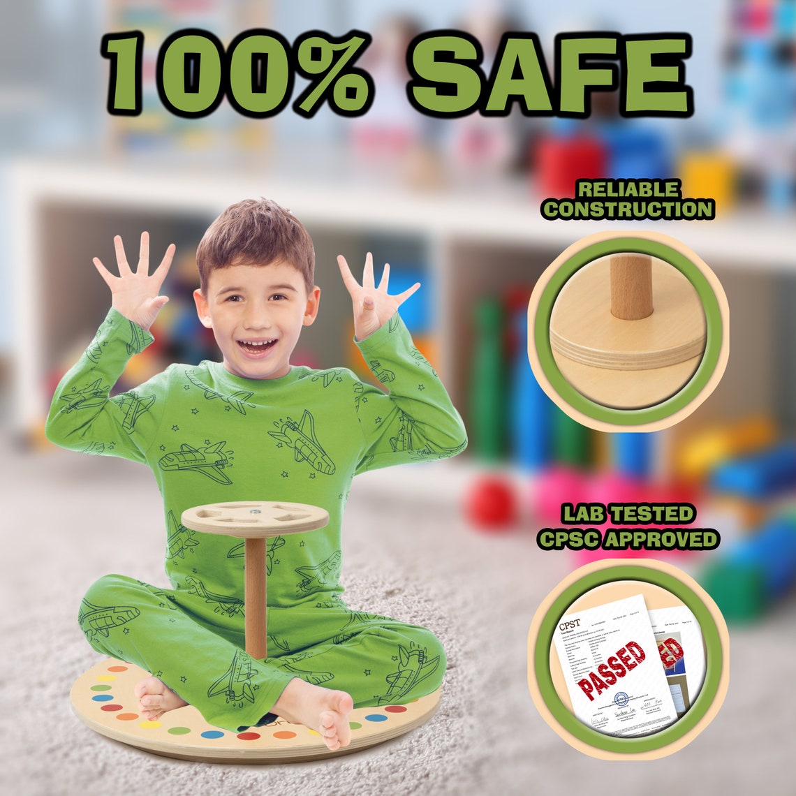 Wooden Sit and Spin Bigger Size Classic Spinning Activity - Etsy