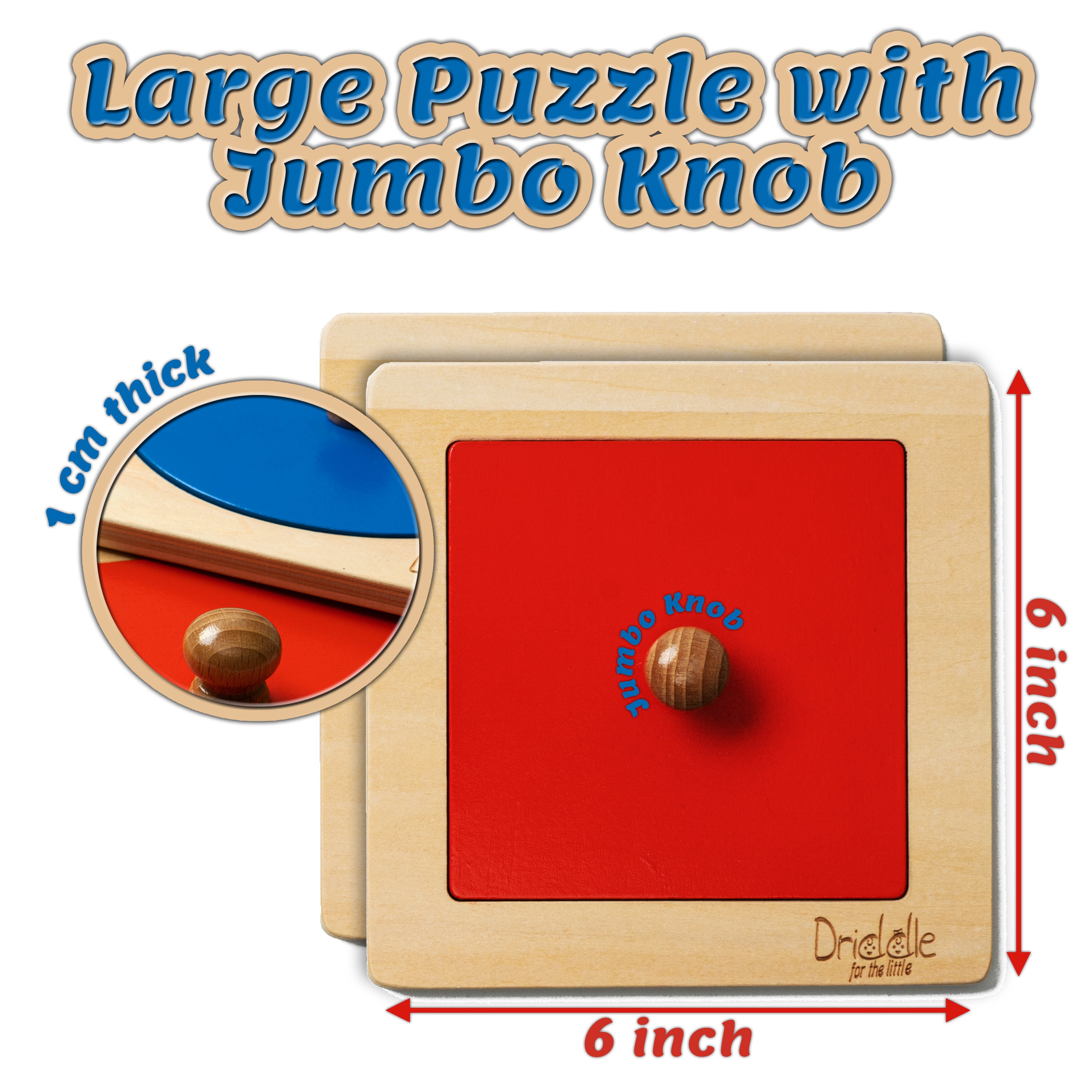 Montessori Toys - Wooden Knob Shape Puzzles - Mirror & Photo Insert ...
