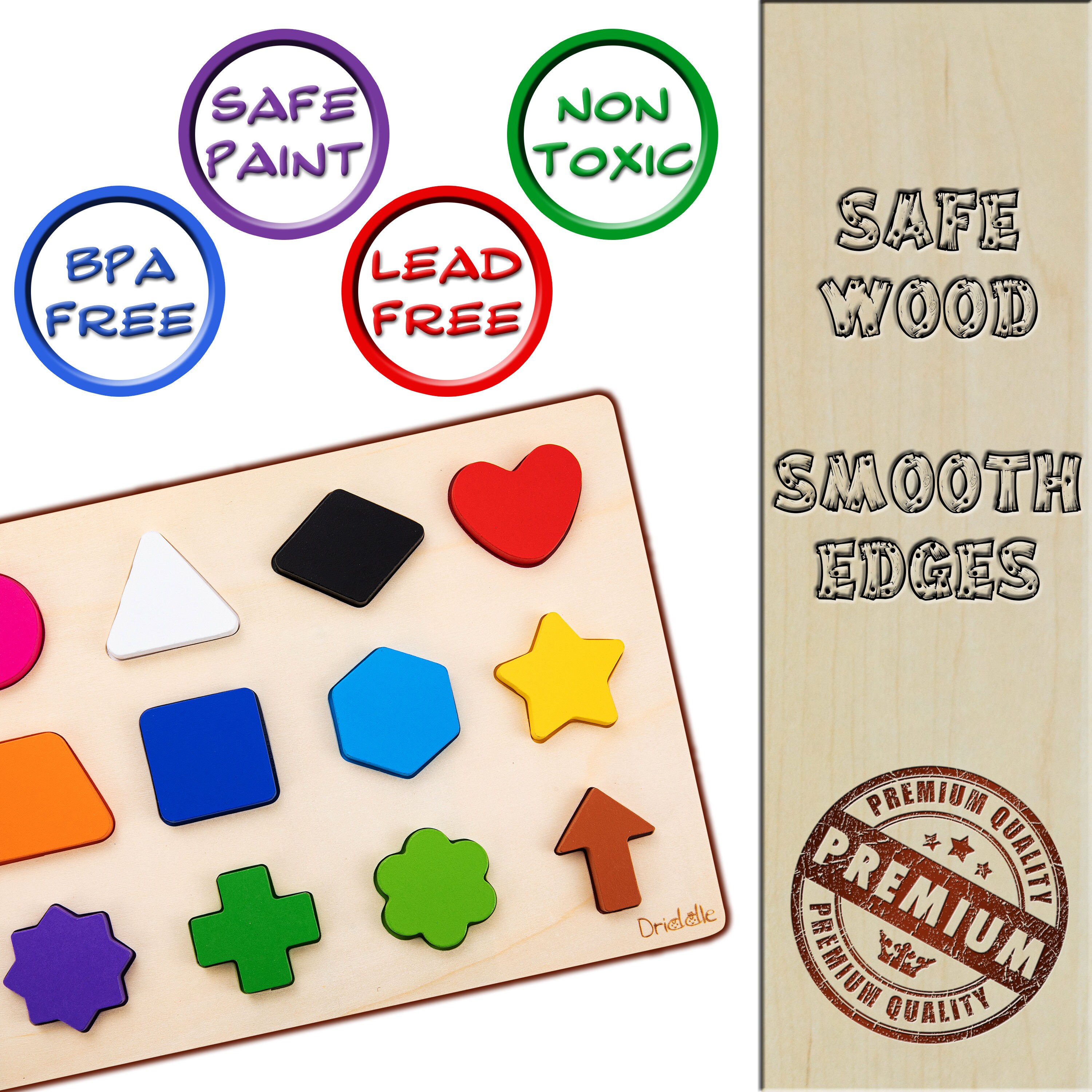 Magnetic Wooden Color, Shape Puzzle Baby and Toddler Colors & Shape ...