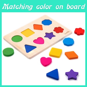Magnetic Wooden Color, Shape Puzzle - Baby and Toddler Colors & Shape ...
