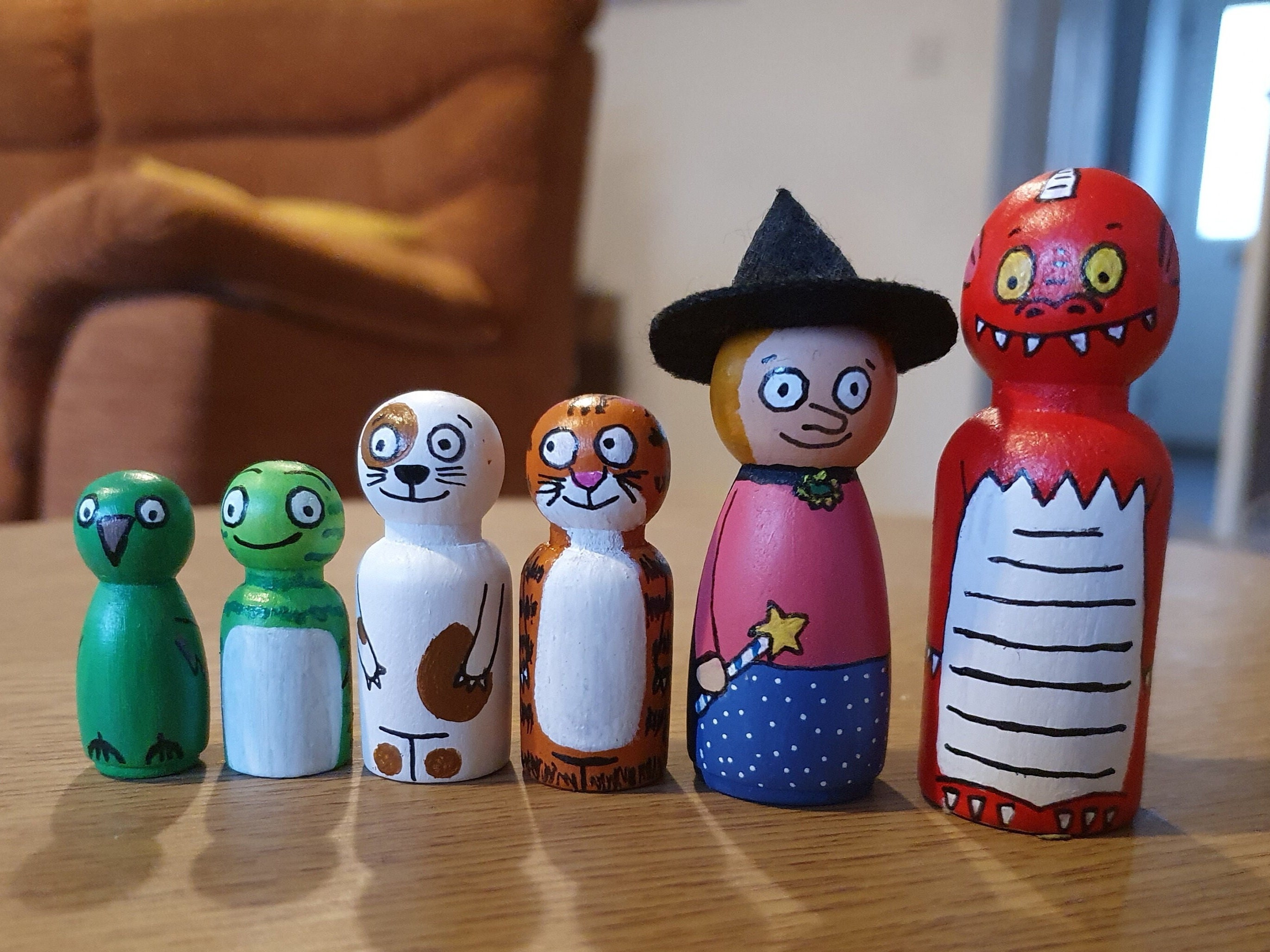 Room on the Broom Peg Doll Set - Etsy