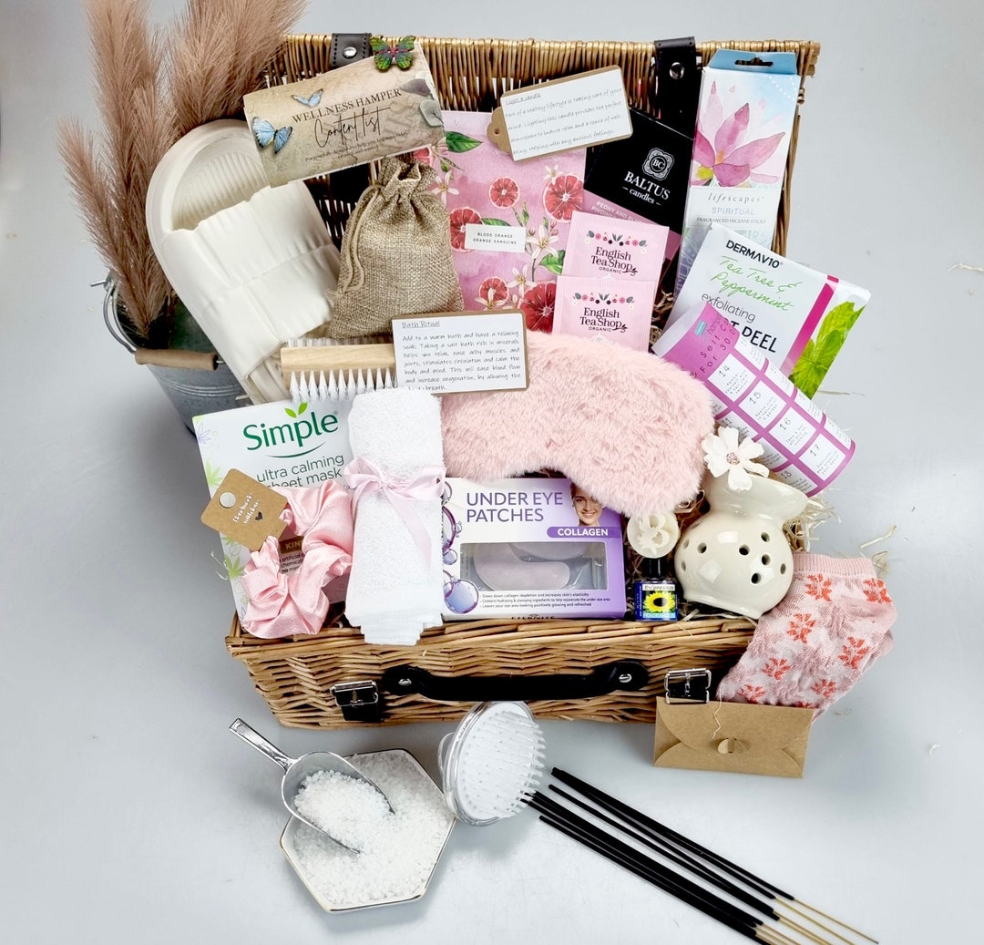 Wellness HAMPER Gift Box Pamper Spa Kit Get Well Unwind Relax Thinking ...